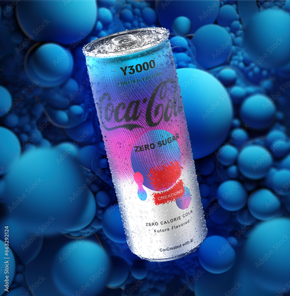 Spain, Malaga - October 14, 2023:Coca Cola Creations imagines the year ...