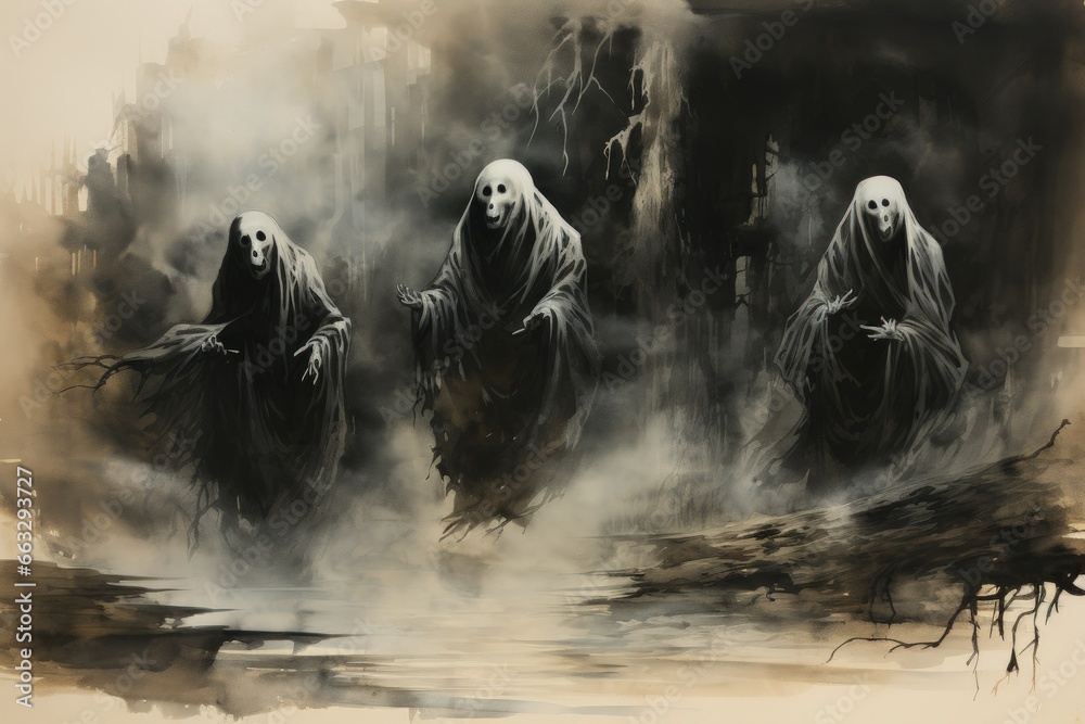 Haunting ghostly apparitions, forever bound to the places of their ...