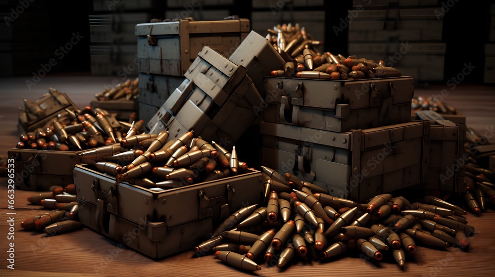 Bullet shells of different sizes for military ammunition production and ...