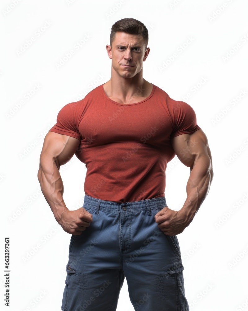 Portrait Of A Young Physically Fit Man Showing His Well Trained Body ...