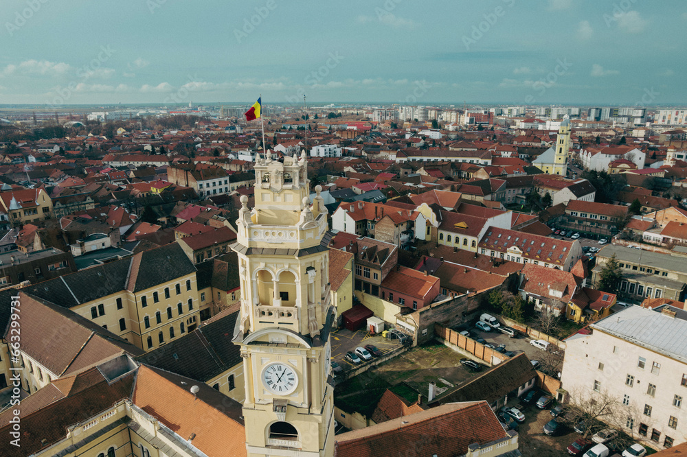 Oradea romania tourism aerial a stunning nighttime cityscape from a ...
