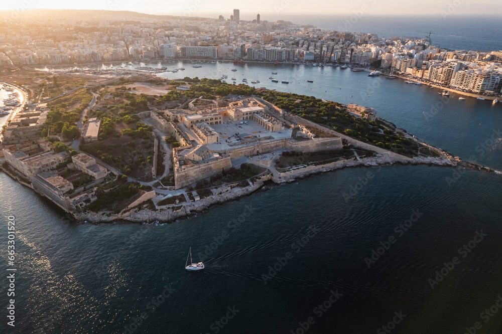 Aerial view of the Fortification Interpretation Centre, an historic ...