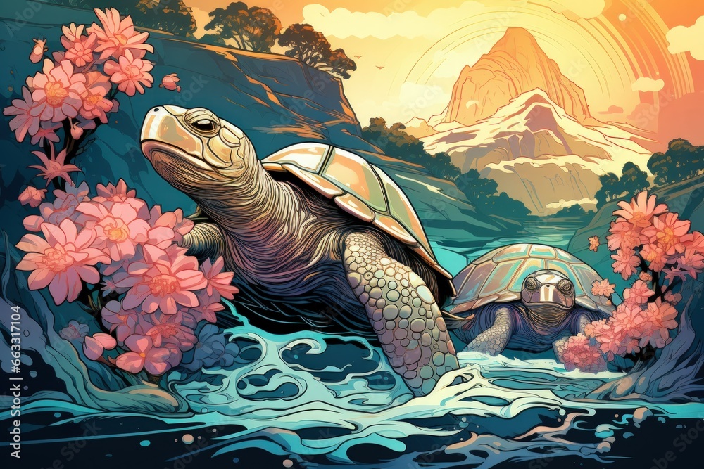 Ancient sea turtles, carrying entire ecosystems on their colossal ...