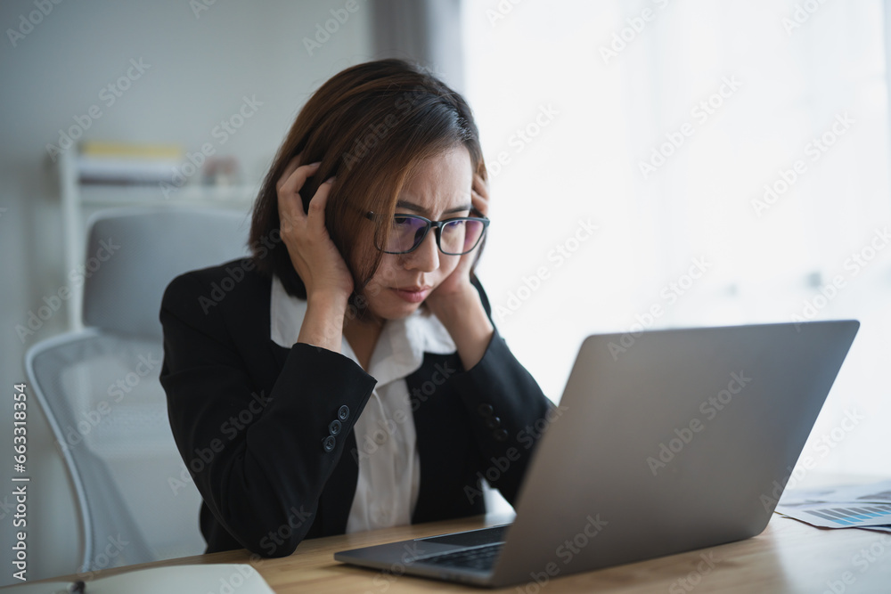 Silhouette depressed sadly serious asian business woman having ...