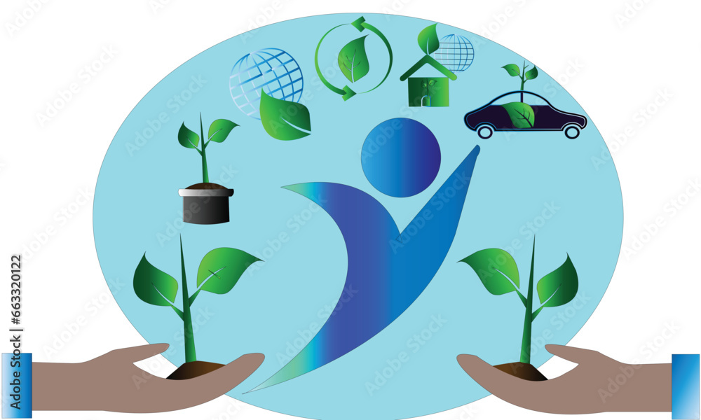 Planting trees and using environmentally friendly renewable energy ...