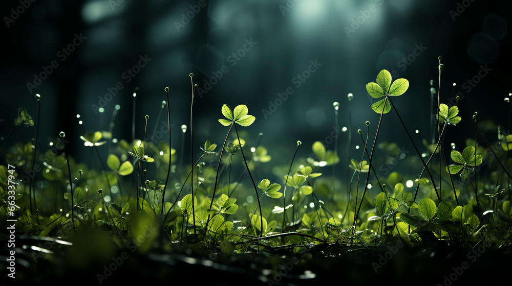 relaxing nature macro perspective with grass and trees background 16:9 ...