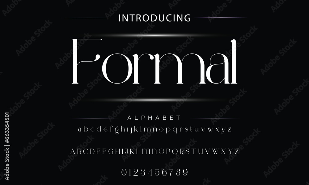 Formal Elegant luxury abstract wedding fashion logo font alphabet ...