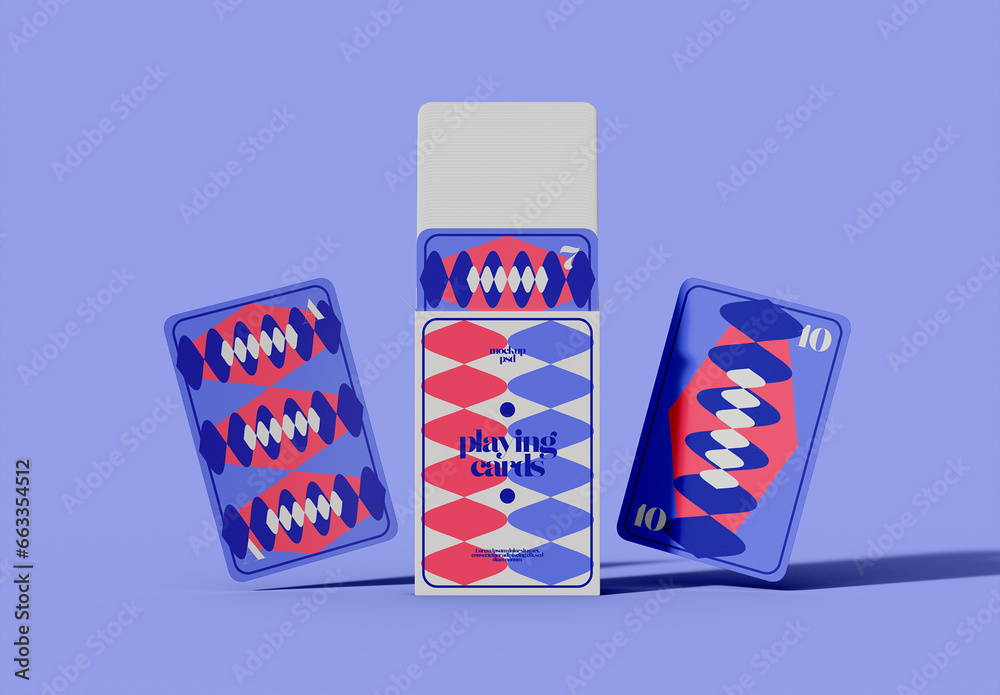 Front View of Playing Cards Mockup Stock Template | Adobe Stock