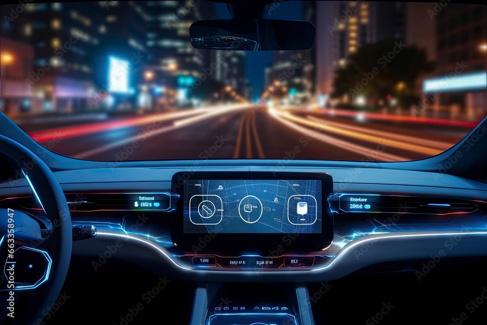 Modern smart car technology intelligent system using Heads up display ...
