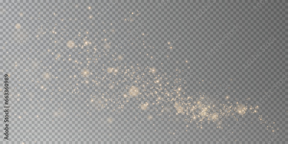 Christmas background. Powder dust light PNG. Magic shining gold dust ...