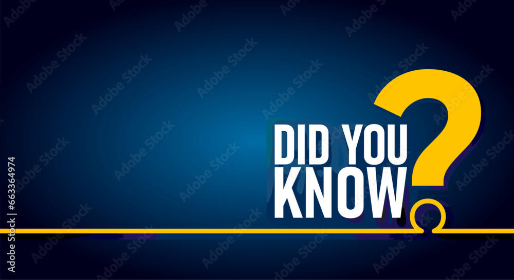 Did you know and yellow question mark, vector poster or banner, social ...