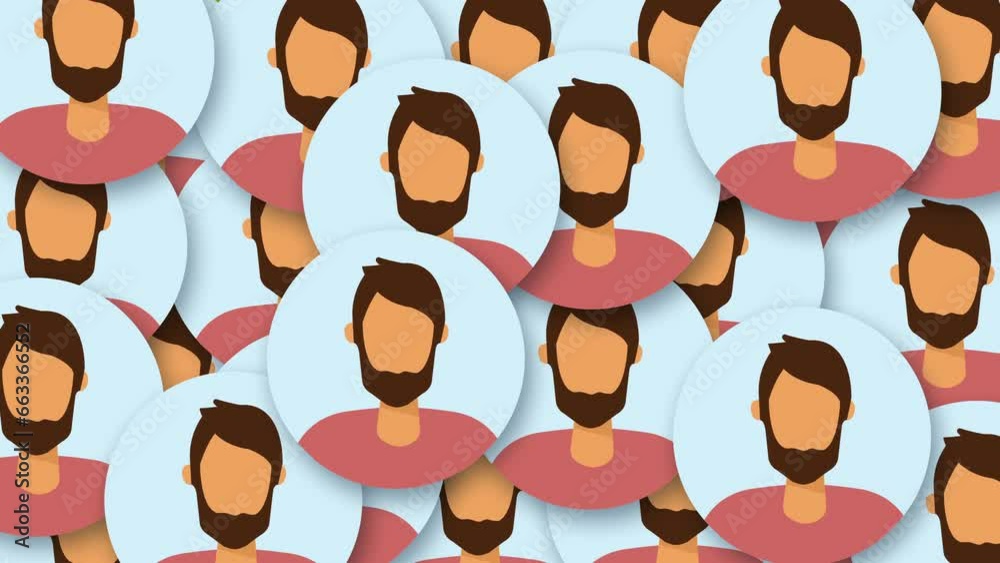 Usher Man Many sign - 2D Transition animation background. Concepts of ...
