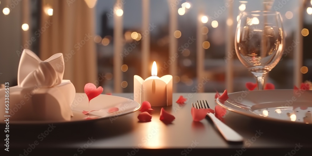 elegant and romantic dining table concept with candles in a restaurant ...