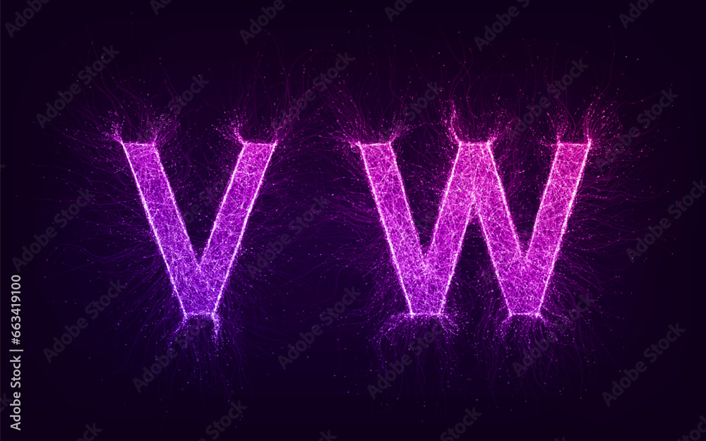 Artificial intelligence futuristic alphabet with thin expansion glowing ...