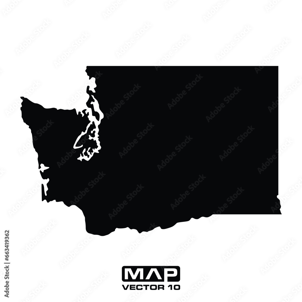 Washington Map Vector Elements Washington Map Vector Illustration