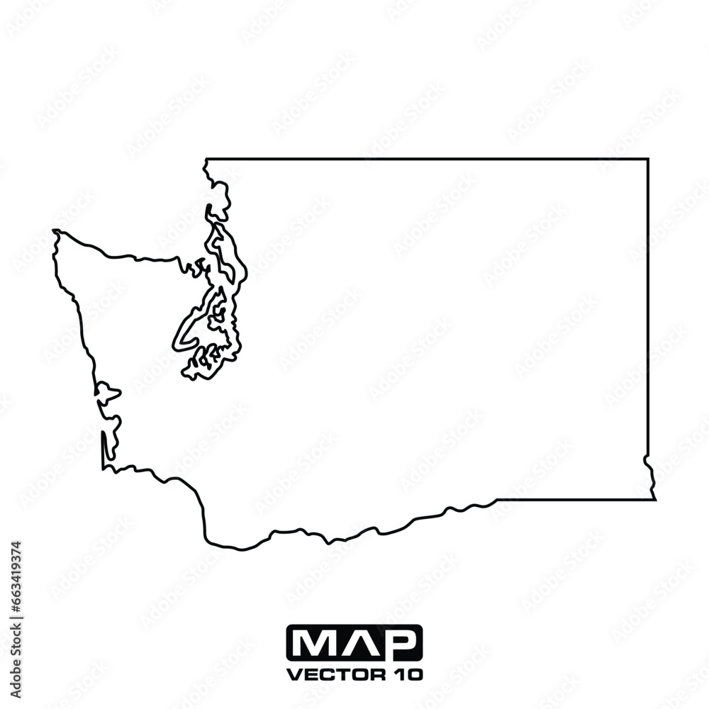 washington map vector elements, washington map vector illustration ...
