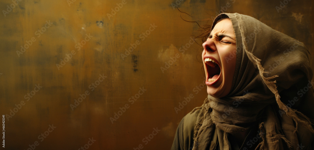 Capturing Raw Emotion: Palestinian Woman's Agonizing Scream Against a ...