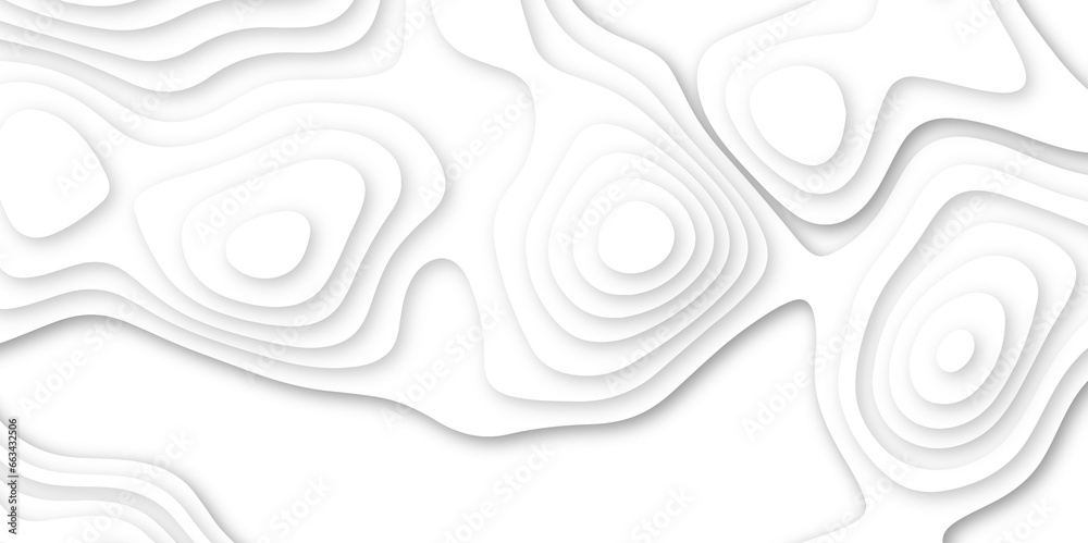 Abstract wavy line 3d paper cut white background. Vector abstract white ...