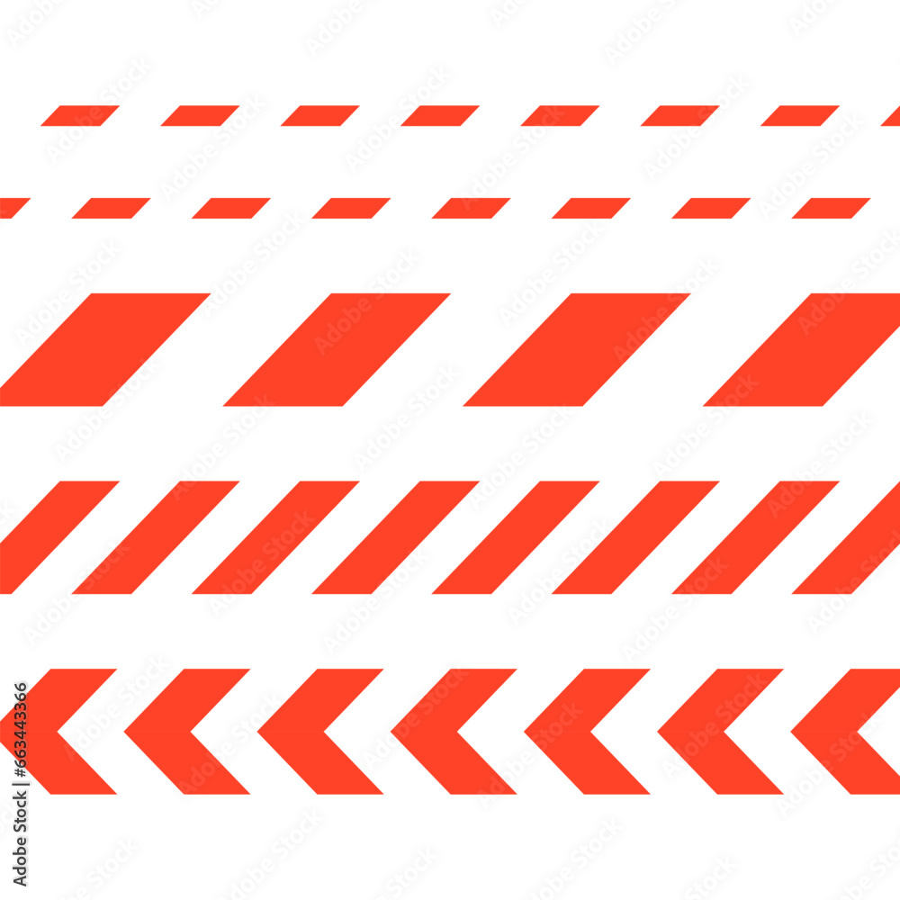 Red barrier tape. Crime scene, hazard, construction zone, warning signs ...