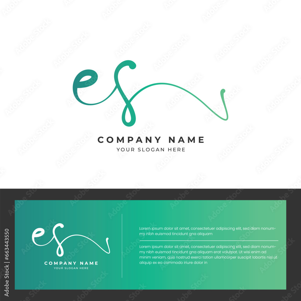 ES E S initial letter handwriting and signature logo Stock Vector ...