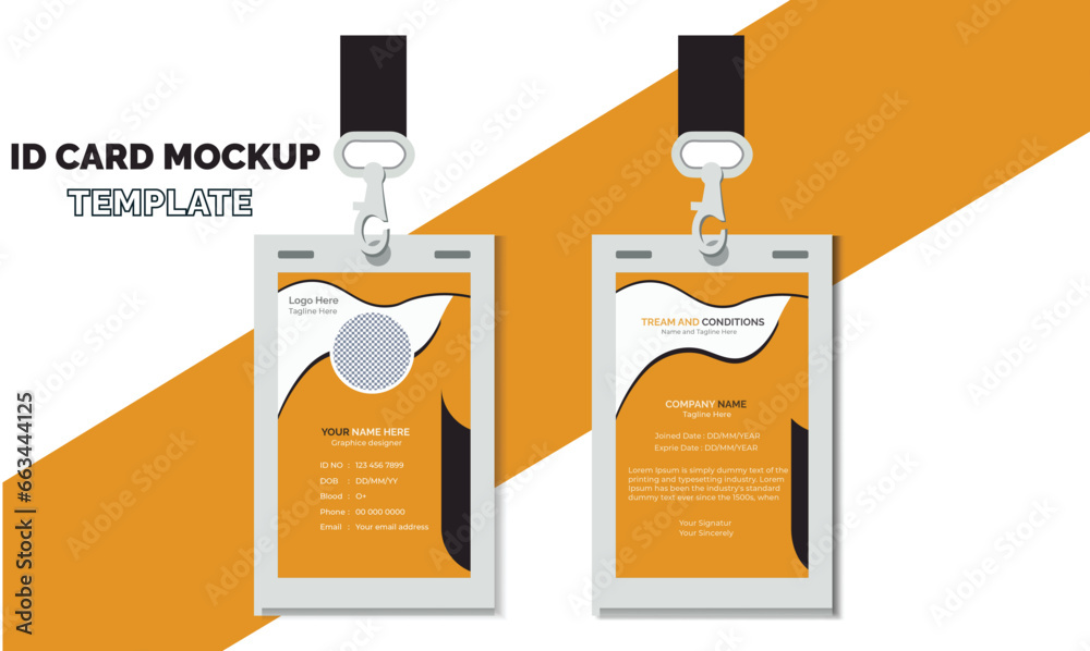 New creative and modern minimal id card design template mockup Stock ...