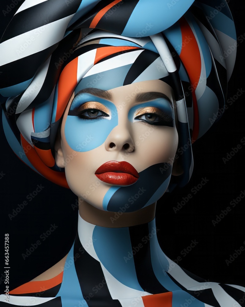 In a vibrant world of animation and fashion, a woman with a colorful ...