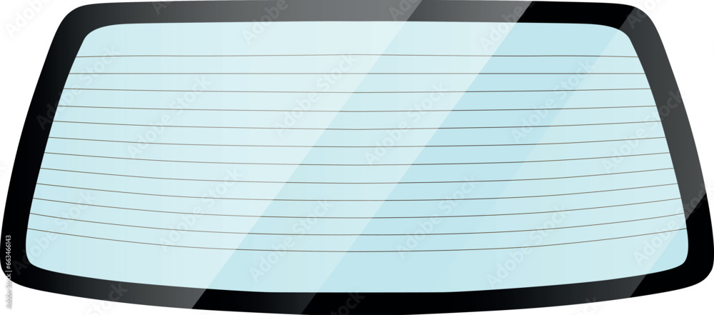 Vecteur Stock Car glass rear window with heating with light reflection ...