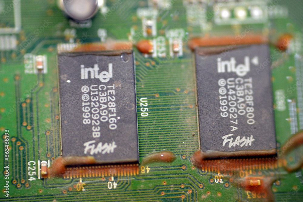 Cairo, Egypt, October 15 2023: Interior of an old satellite receiver ...