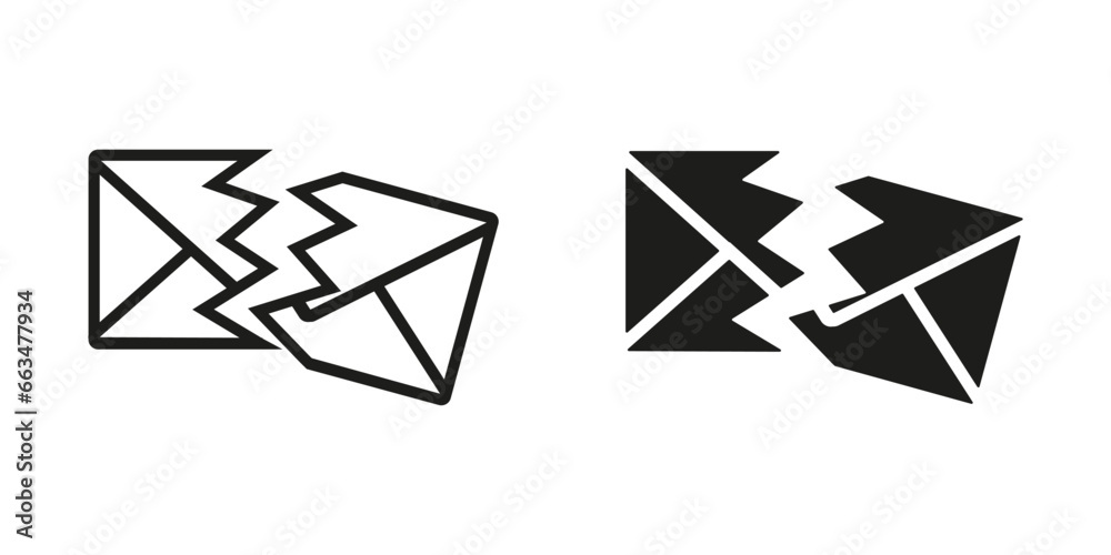 torn envelope icon. torn email vector icon. opened envelope. open ...