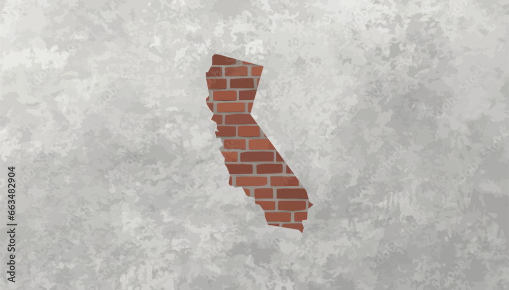 California map bricks effect industrial texture wallpaper background ...