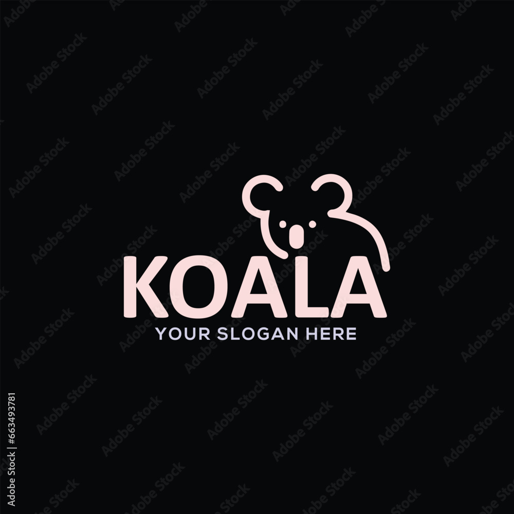 koala logo design vector Stock Vector | Adobe Stock