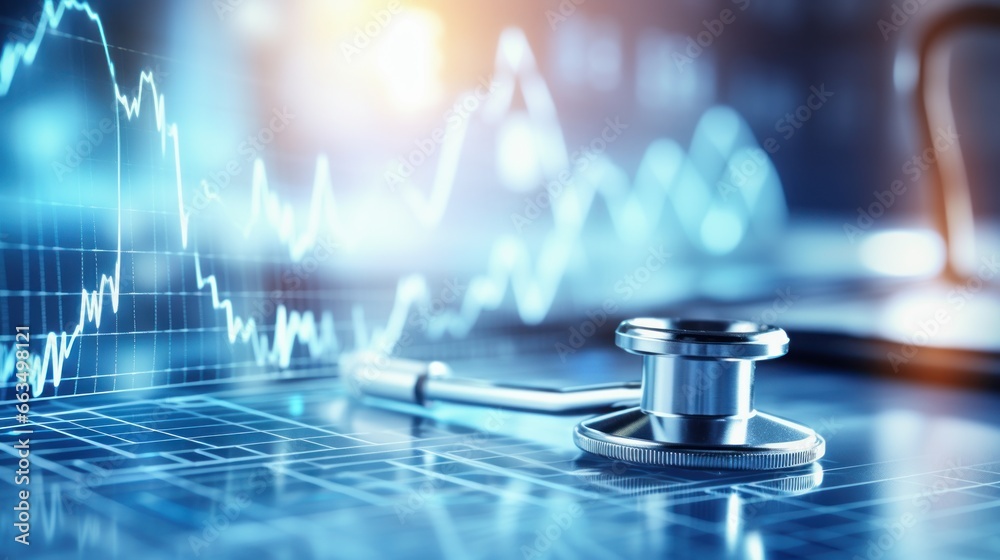 Abstract medical blue background with stethoscope Stock Illustration ...