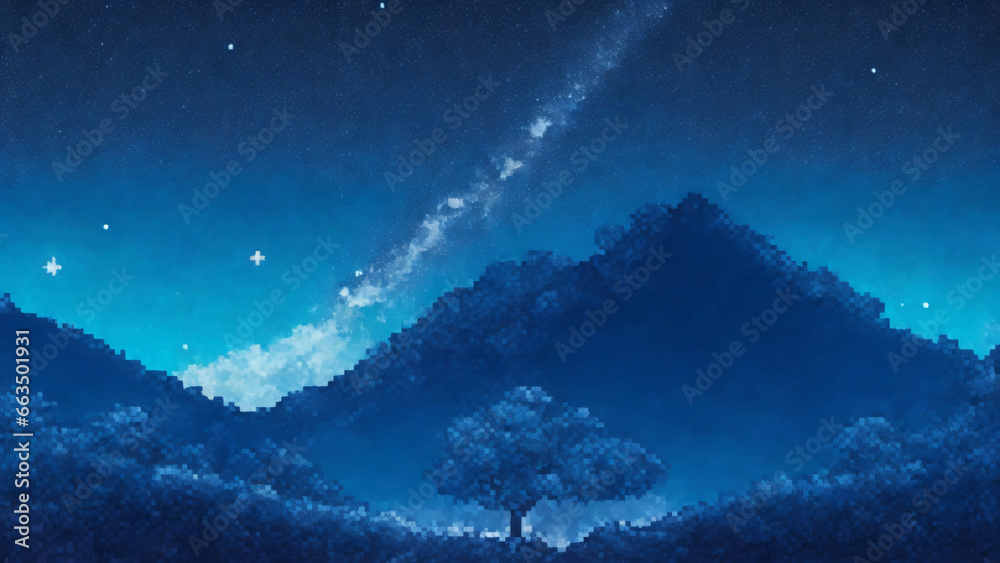 Beautiful starry sky, pixel art 32-bit, maximum resolution, AI Stock ...