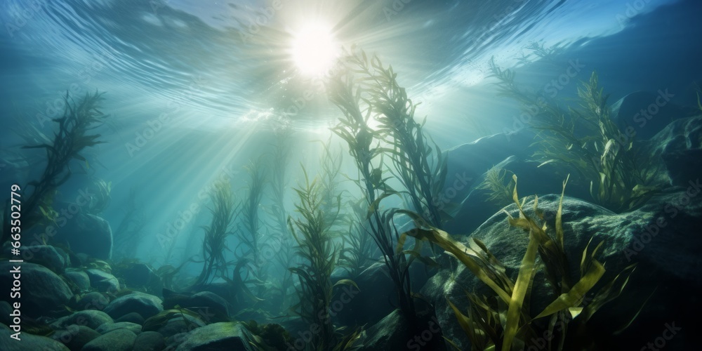 Kelp Forest Submerged Symphony: A Mesmerizing Underwater Oceanic Plant ...