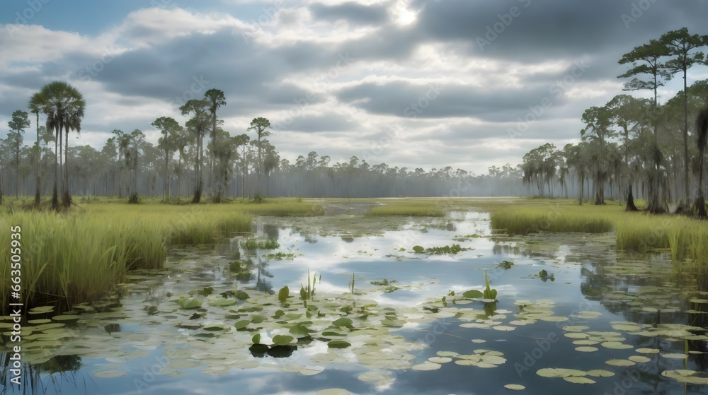Marsh Jungle Background Swamp Wallpaper Wetland Ecosystems Forest Lake ...