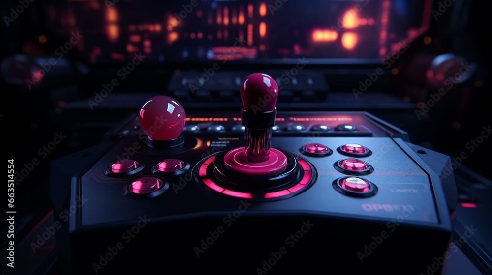 Arcade style joystick and gaming console device with control panel ...