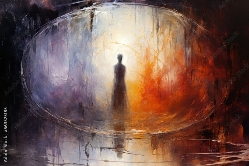 Cursed mirror spirits, trapped within reflective surfaces, offering ...