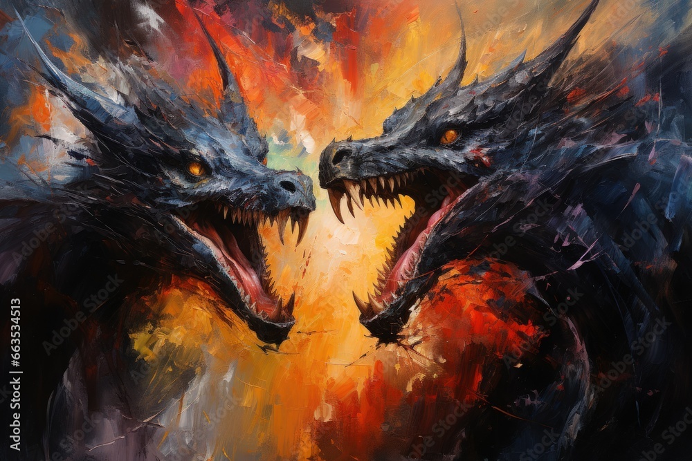 Fire-breathing drakes, smaller relatives of dragons, with fierce ...