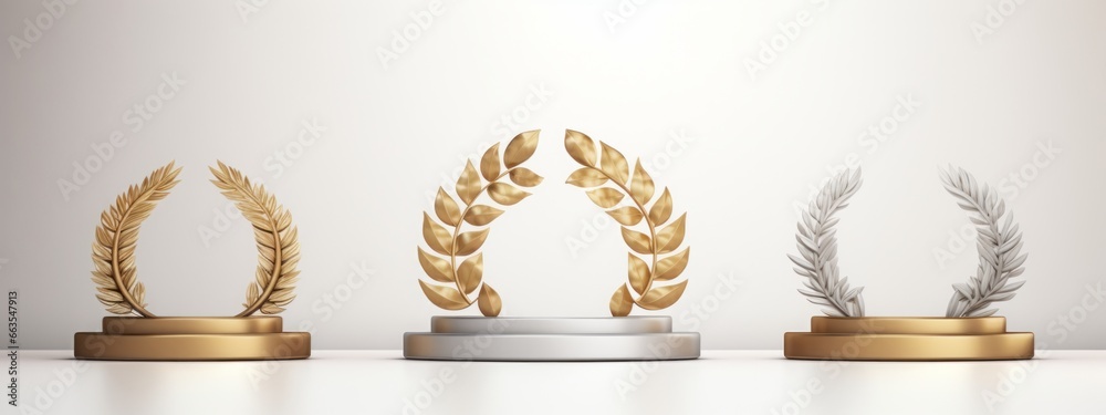 Winner award podium prize silver gold trophy win champion pedestal ...