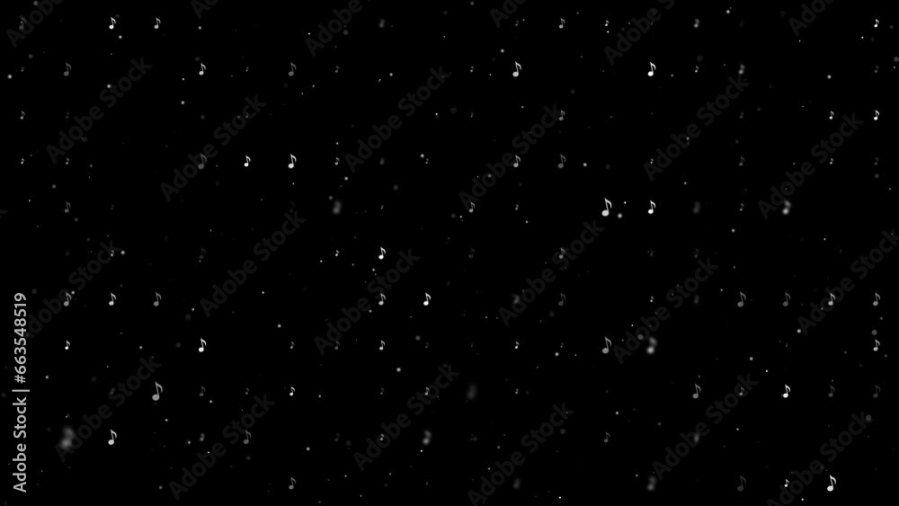 Template animation of evenly spaced musical note symbols of different ...