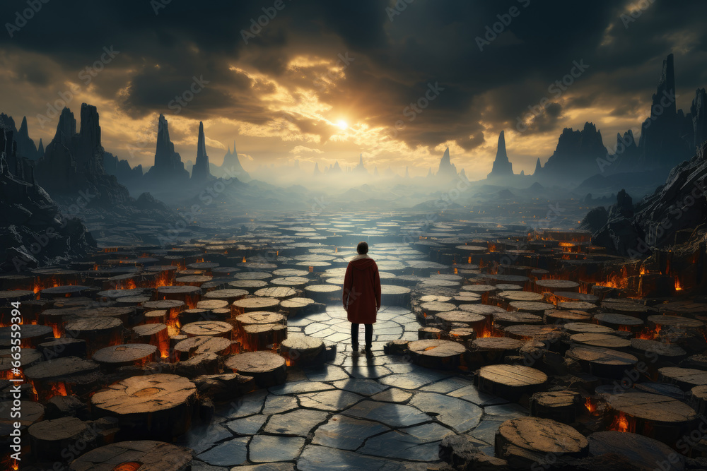 Two people standing at a crossroads, symbolizing the choices and ...