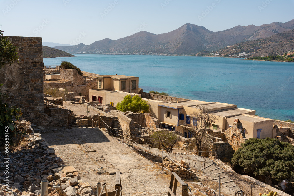 Architectural details and views from around Spinalonga island, Crete ...