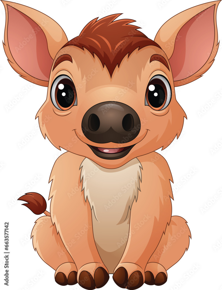 Cartoon wild boar on white background Stock Vector | Adobe Stock