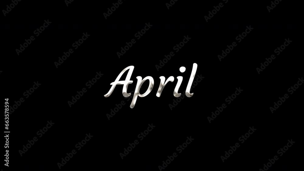 April text animation on transparent background, Handwritten animated in ...