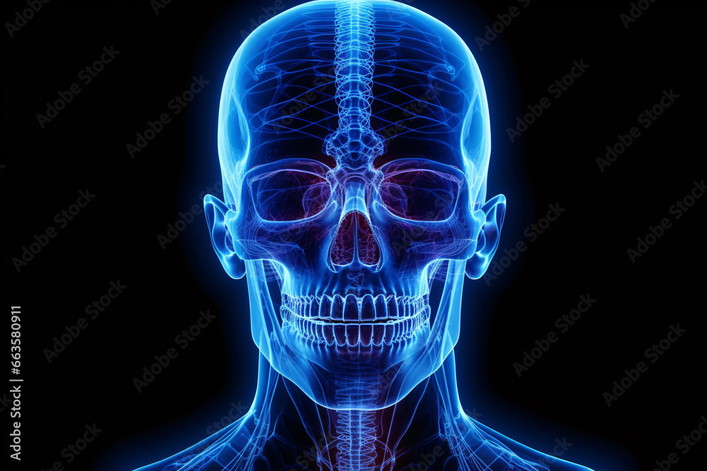 Human body x-ray, x-ray anatomy of human head Stock Illustration ...