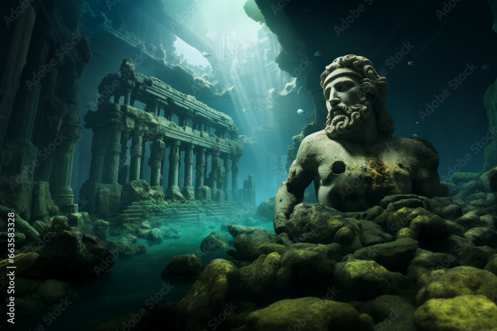 Legendary Atlantis. The sunken continent of an ancient highly developed ...