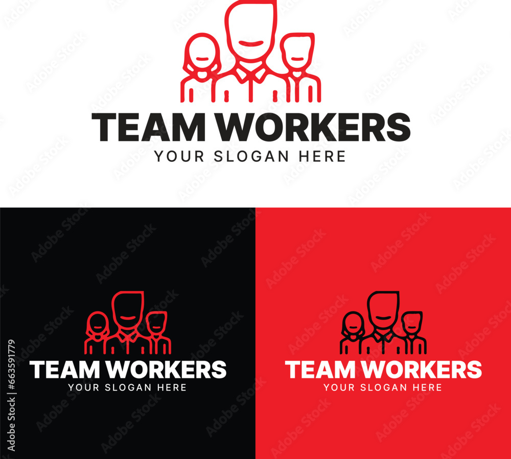 Vecteur Stock Worker logo, people logo, community logo, office logo ...