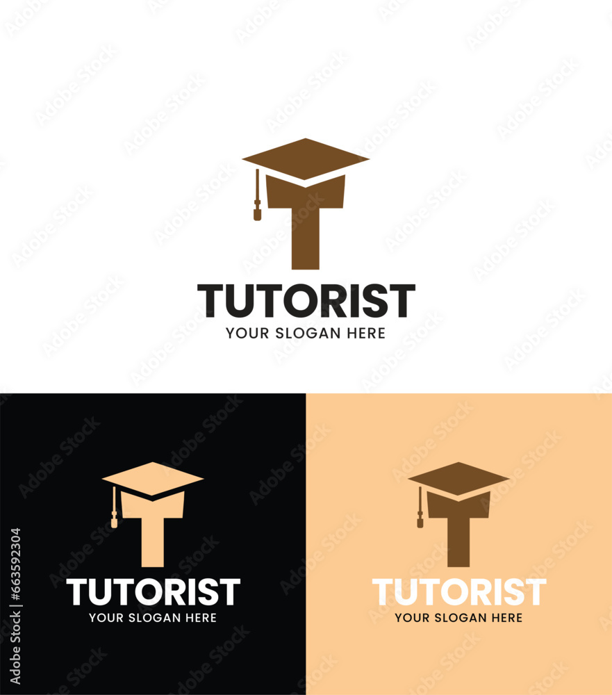Vetor de t logo, teacher logo, school logo, academy logo, tuition logo ...