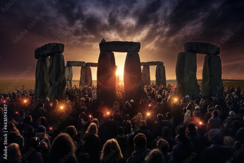Mystical Stonehenge solstice, druids celebrating amid the ancient ...