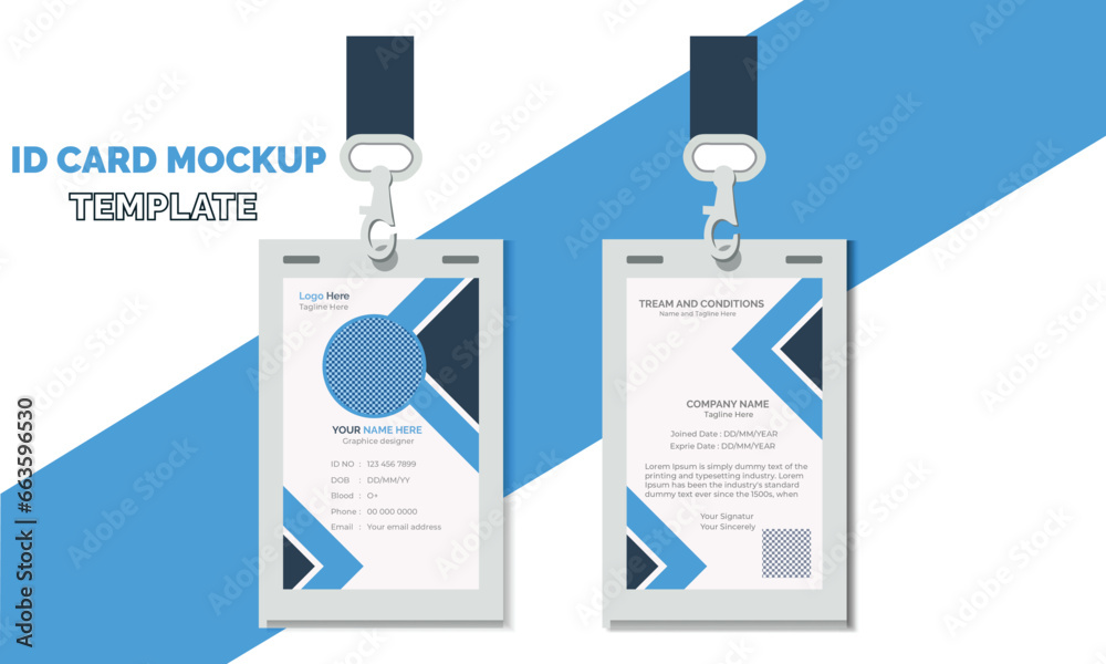 New Symbol creative and modern id card design template mockup design ...